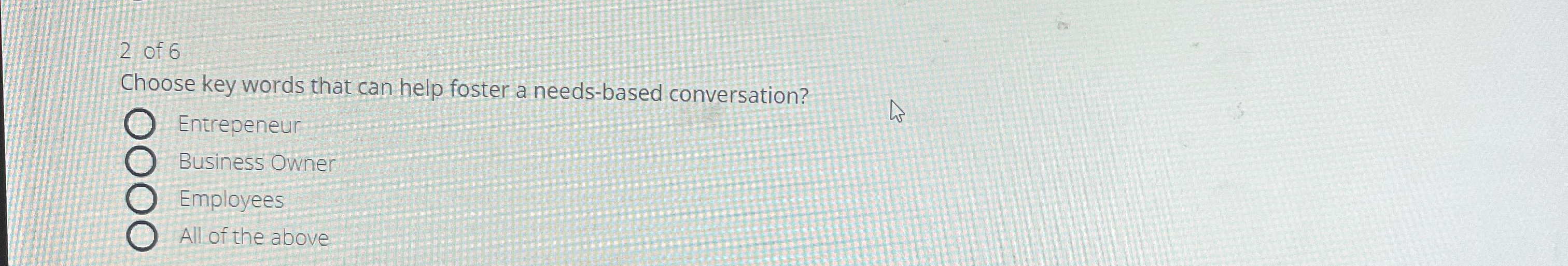 Solved 2 ﻿of 6Choose key words that can help foster a | Chegg.com