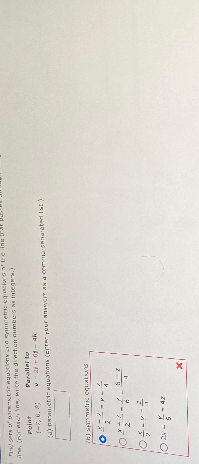 Solved Find Sets Of Parametric Equations And Symmetric