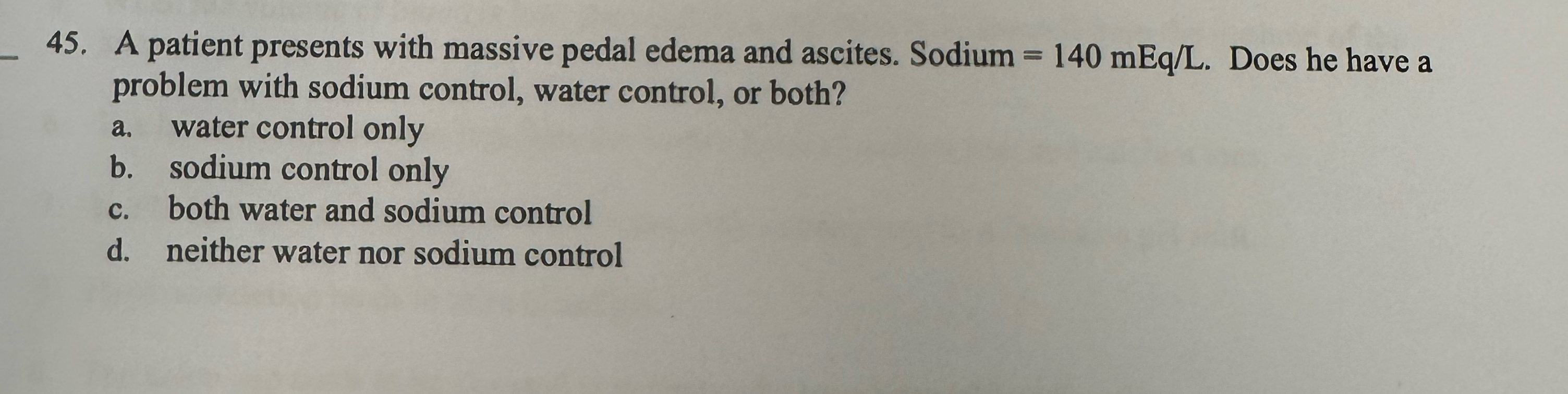 Solved A patient presents with massive pedal edema and | Chegg.com