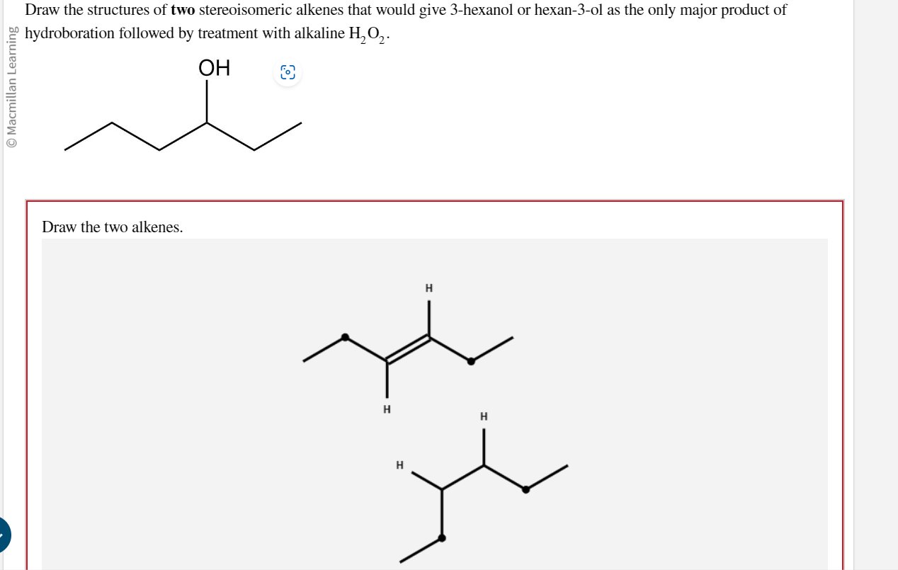 Solved Draw the structures of two stereoisomeric alkenes | Chegg.com