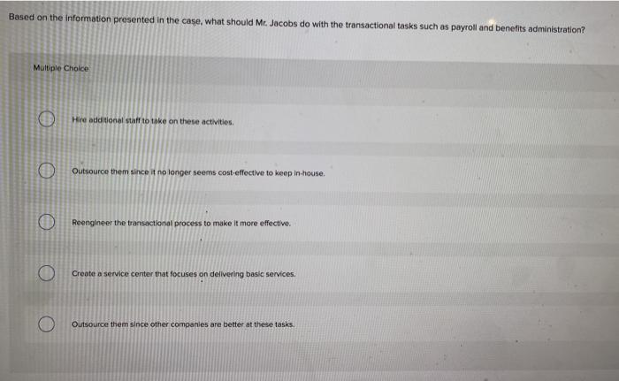 Solved Required information 3. Restructure, Outsource, or | Chegg.com