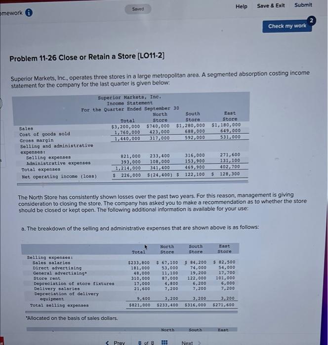 Solved Help Save & Exit Saved Submit mework Check my work | Chegg.com
