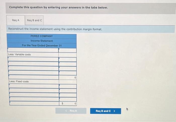 Solved Exercise 11-15A (Algo) Using contribution margin | Chegg.com