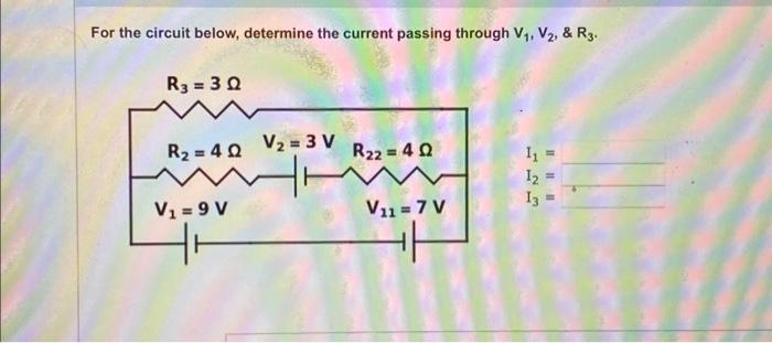 Solved For the circuit below, determine the current passing | Chegg.com