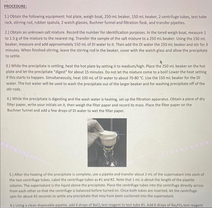 Solved through the filter paper. Precipitation begins by a | Chegg.com