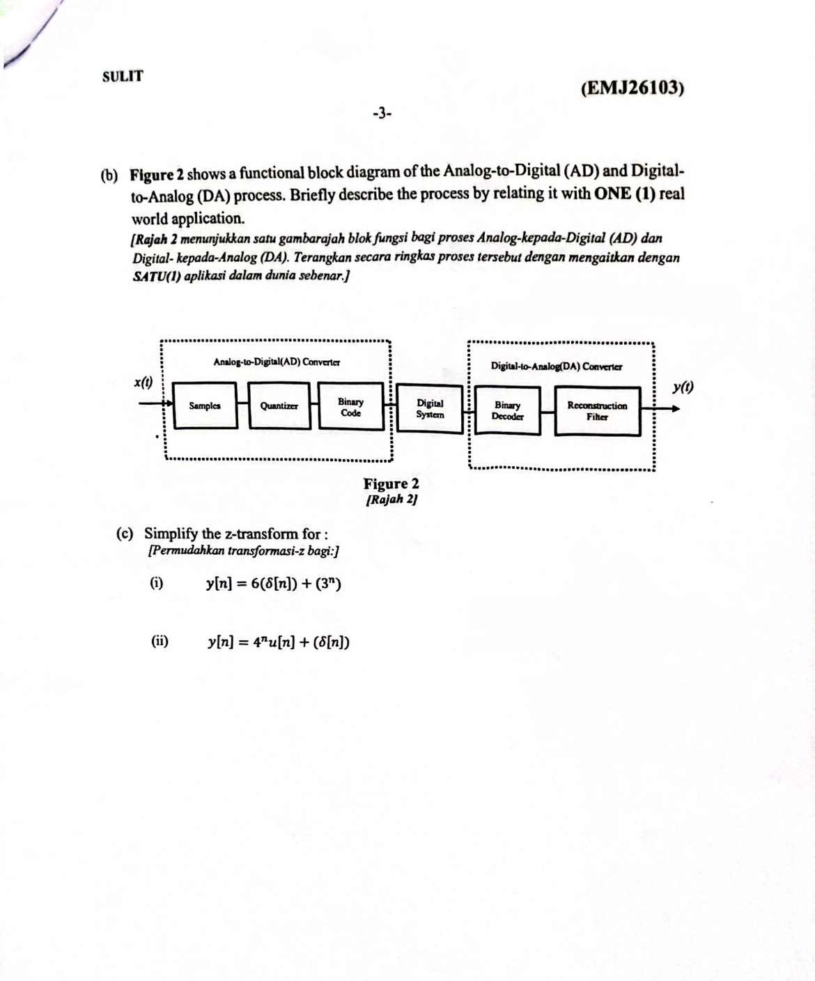 Solved SULIT(EMJ26103)-3-(b) ﻿Figure 2 ﻿shows a functional | Chegg.com