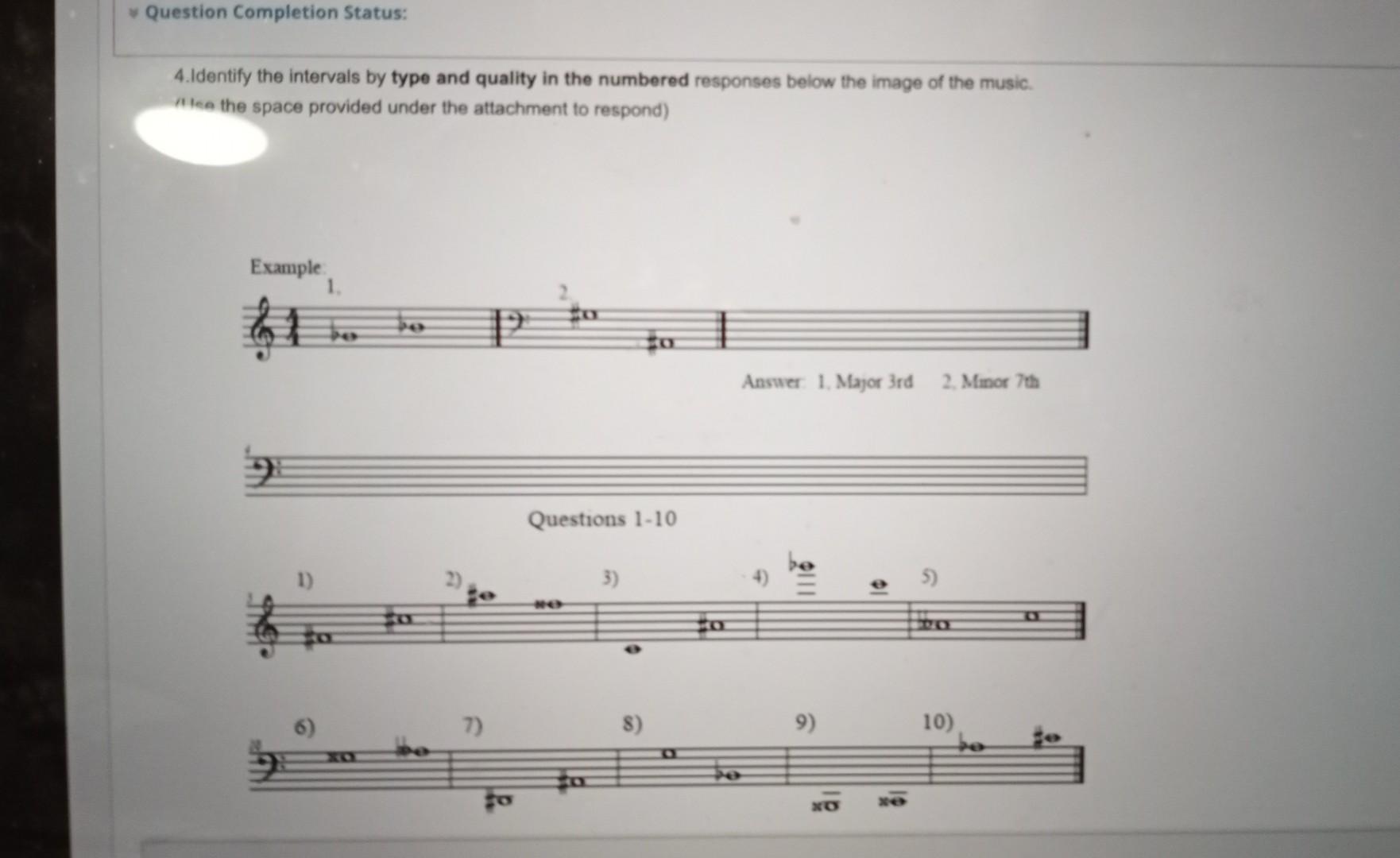 4.Identify the intervals by type and quality in the | Chegg.com