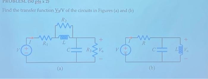 Solved Find the transfer function V/V of the circuits in | Chegg.com