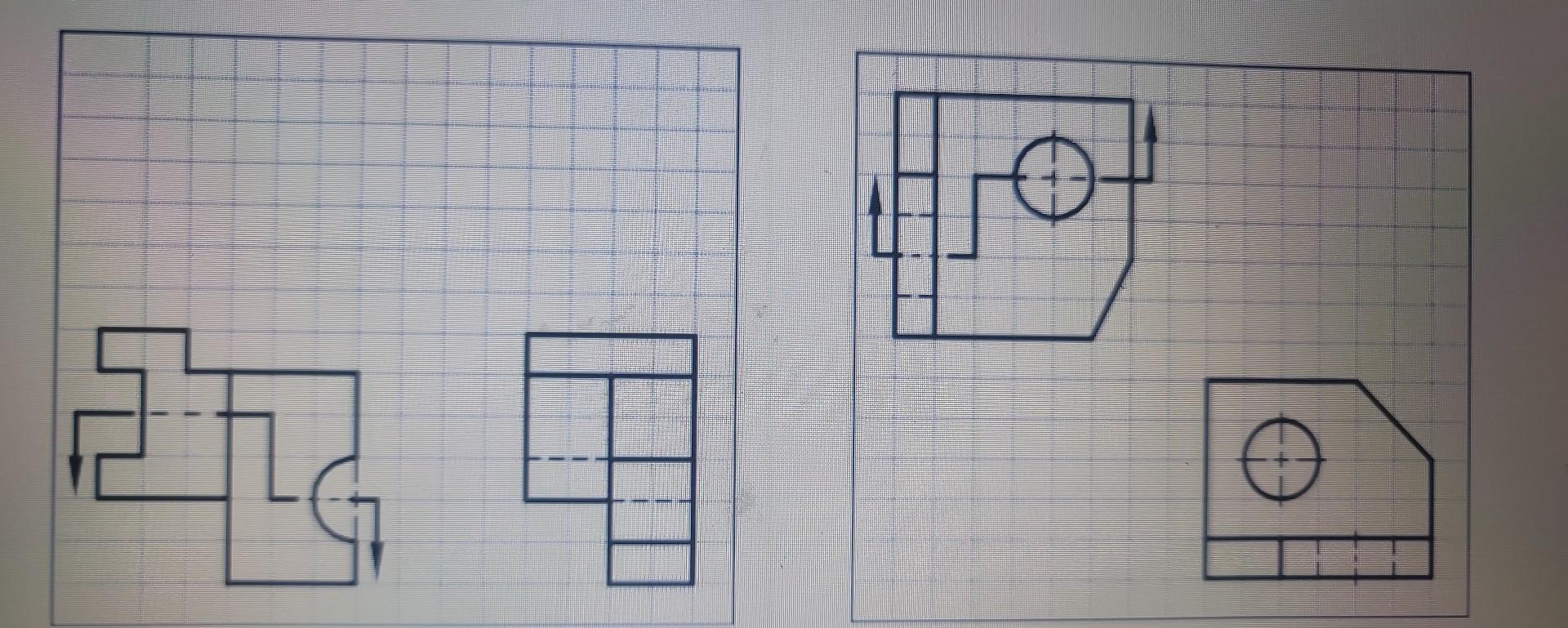 please draw the missing section views as indicated by | Chegg.com