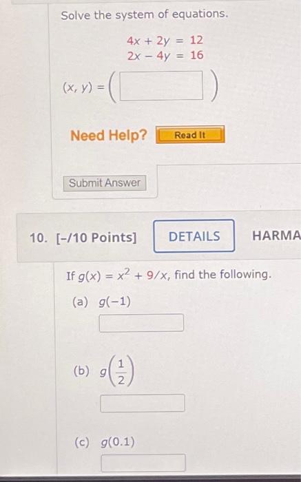 Solved Solve the equation. 6x−9=7x+4 x= /10 Points] | Chegg.com