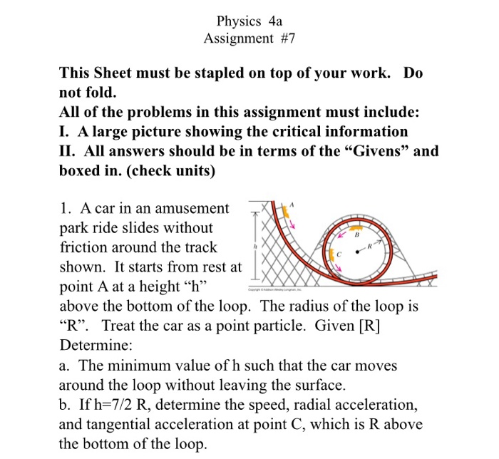 Solved Physics 4a Assignment #7 This Sheet must be stapled | Chegg.com