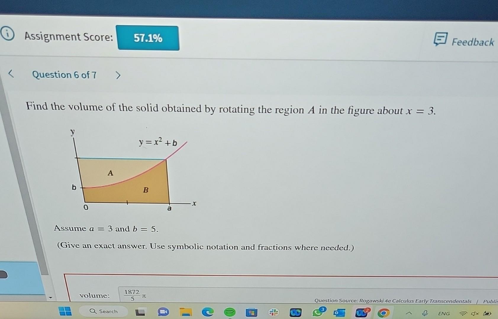 Solved Use the Shell Method to compute the volume obtained | Chegg.com