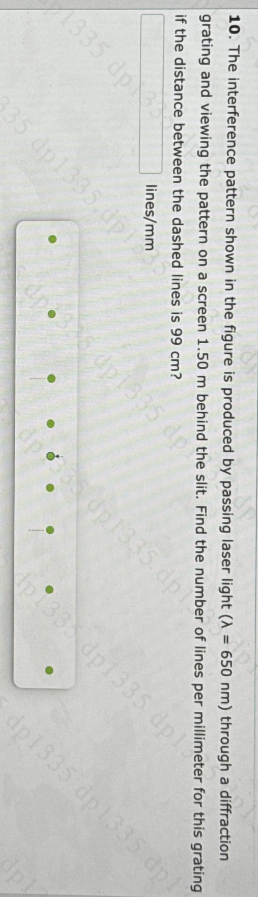 Solved The interference pattern shown in the figure is | Chegg.com