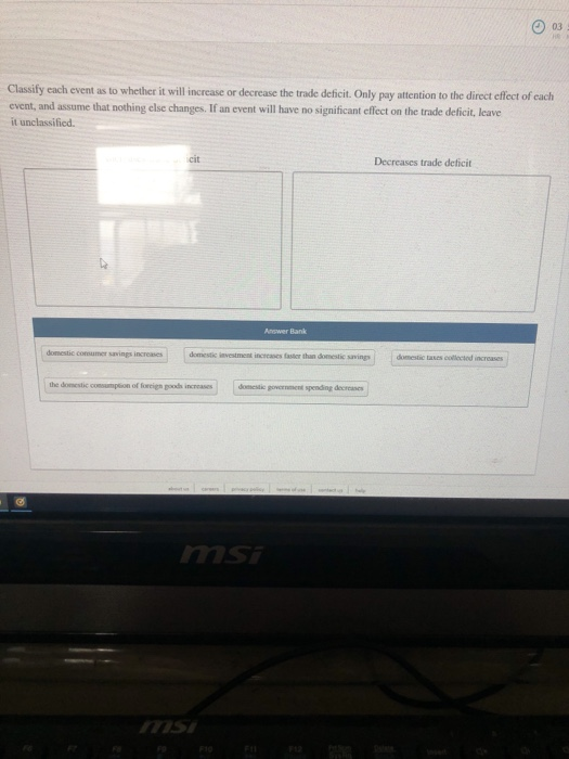 Solved 03 Classify each event as to whether it will increase | Chegg.com