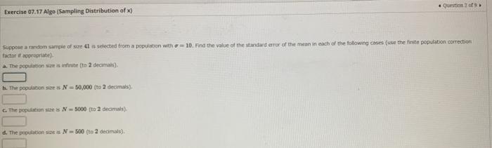 Solved • Question of Exercise 07.17 Algo (Sampling | Chegg.com