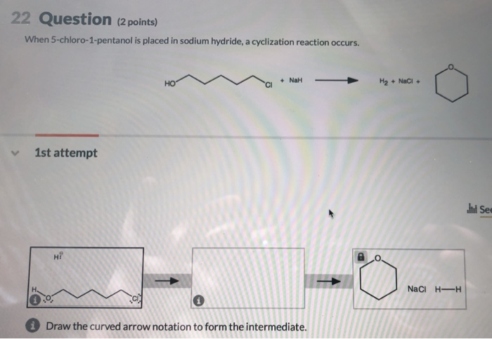 Solved 22 Question (2 points) When 5-chloro-1-pentanol is | Chegg.com