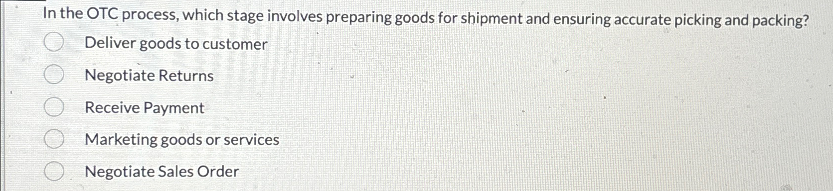 Solved In the OTC process, which stage involves preparing | Chegg.com