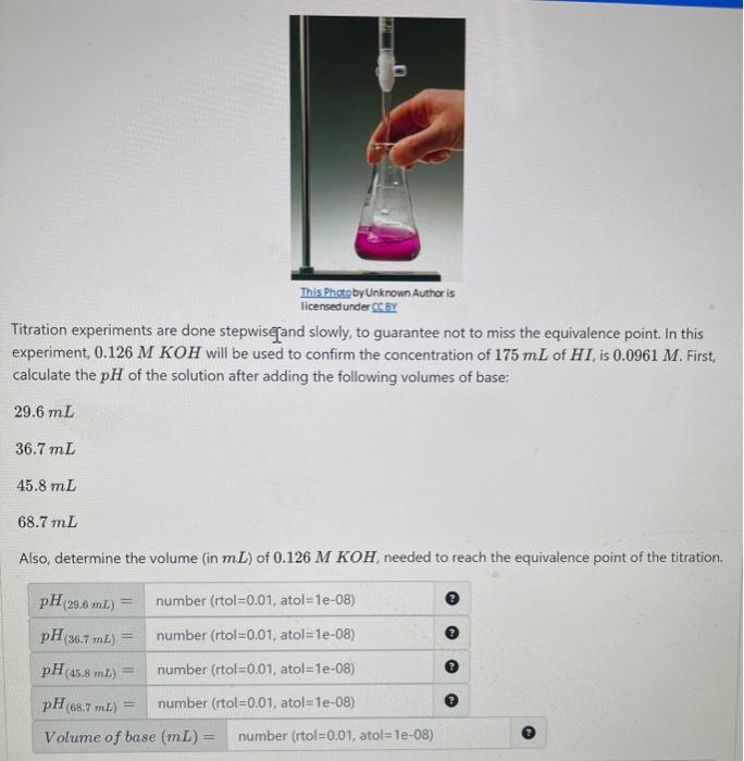 Solved Titration experiments are done stepwise[and slowly, | Chegg.com