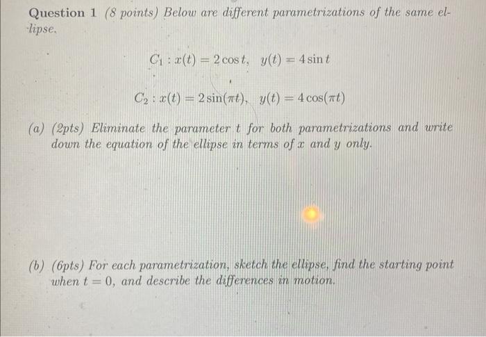 Question 1 (8 points) Below are different | Chegg.com