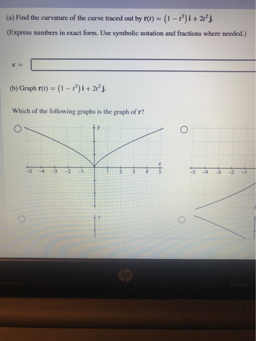 Solved find the curvature of the curve traced which graph | Chegg.com