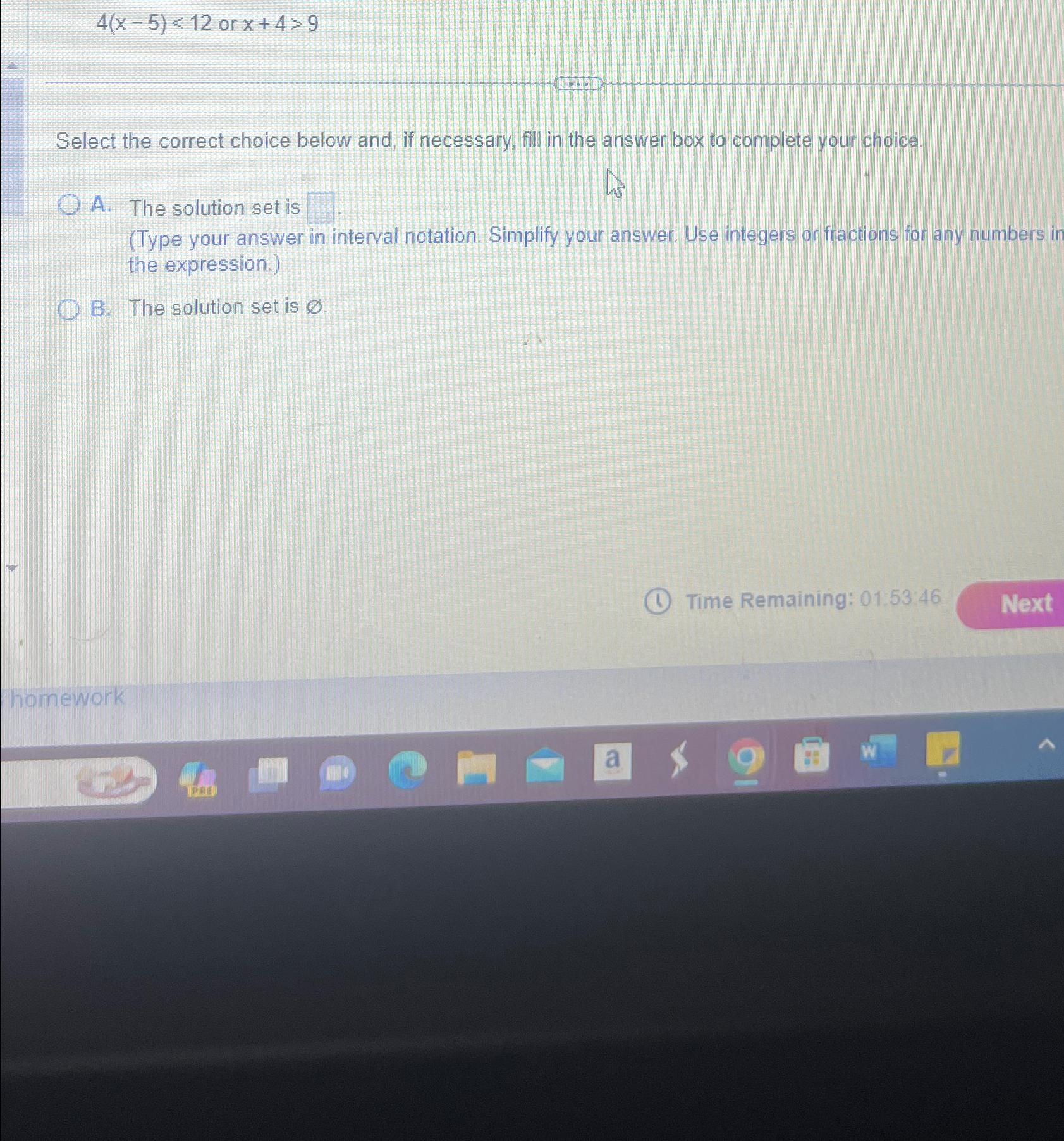 Solved 4(x-5) 9Select the correct choice below | Chegg.com