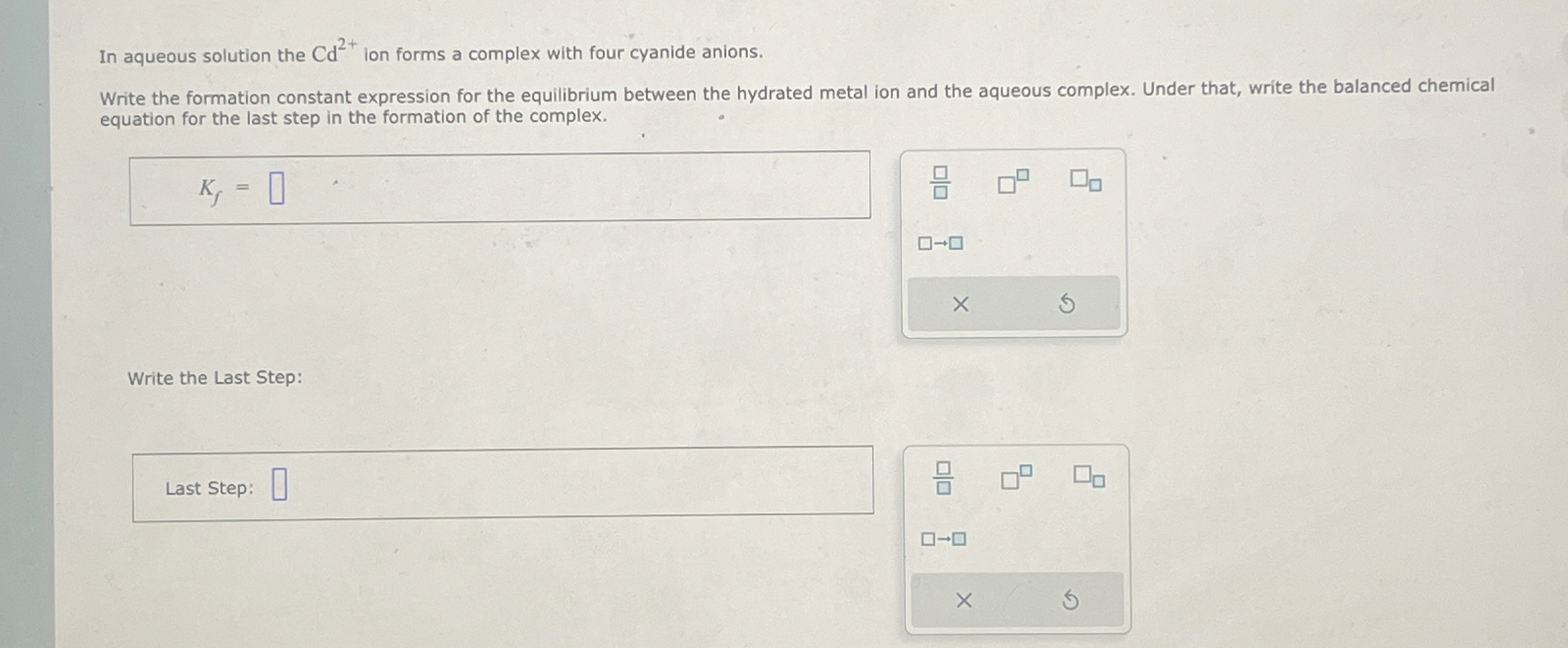 Solved In aqueous solution the Cd2+ ﻿ion forms a complex | Chegg.com