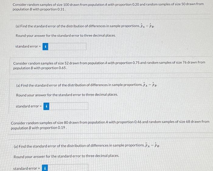 Solved Consider random samples of size 100 drawn from | Chegg.com