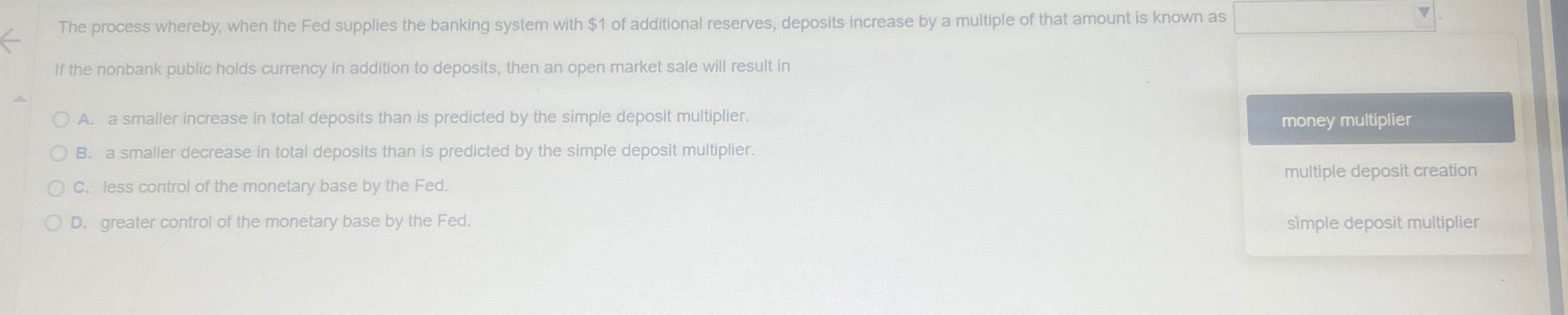 Solved How to solve The process whereby, when the Fed | Chegg.com