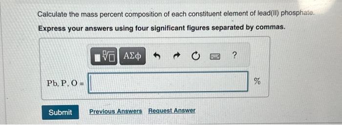 Solved Calculate the mass percent composition of each | Chegg.com