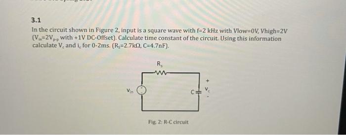Solved 3.1 In the circuit shown in Figure 2, input is a | Chegg.com