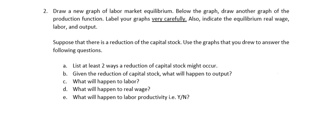 Solved Draw a new graph of labor market equilibrium. Below | Chegg.com