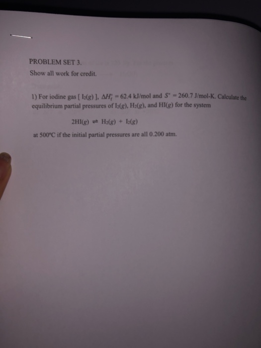 Solved PROBLEM SET 3. Show all work for credit. 1) For | Chegg.com