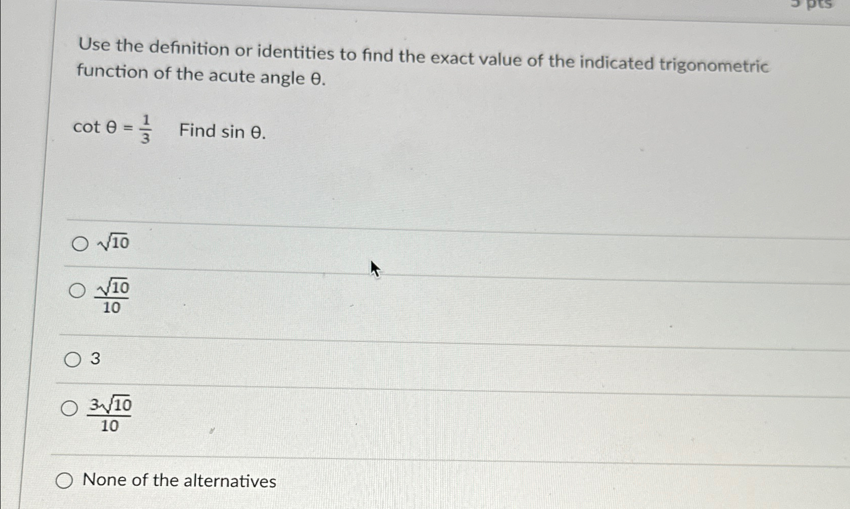 Solved Use the definition or identities to find the exact | Chegg.com