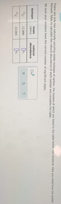Solved There are only two naturally occuring stable isotopes | Chegg.com