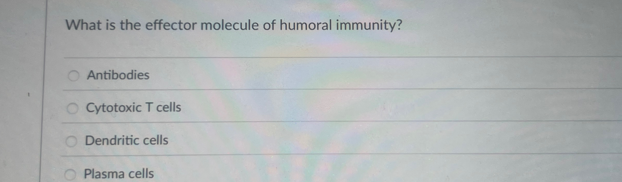 Solved What is the effector molecule of humoral | Chegg.com