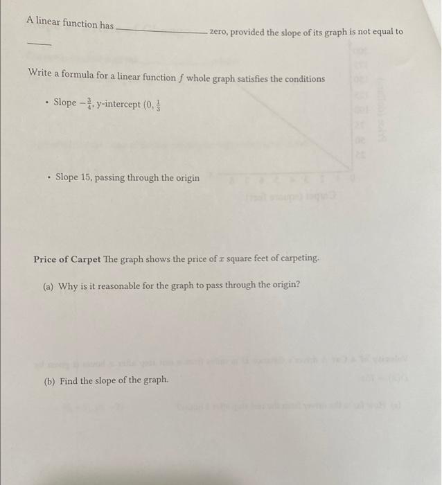 Solved Linear Functions A. function can be represented by | Chegg.com