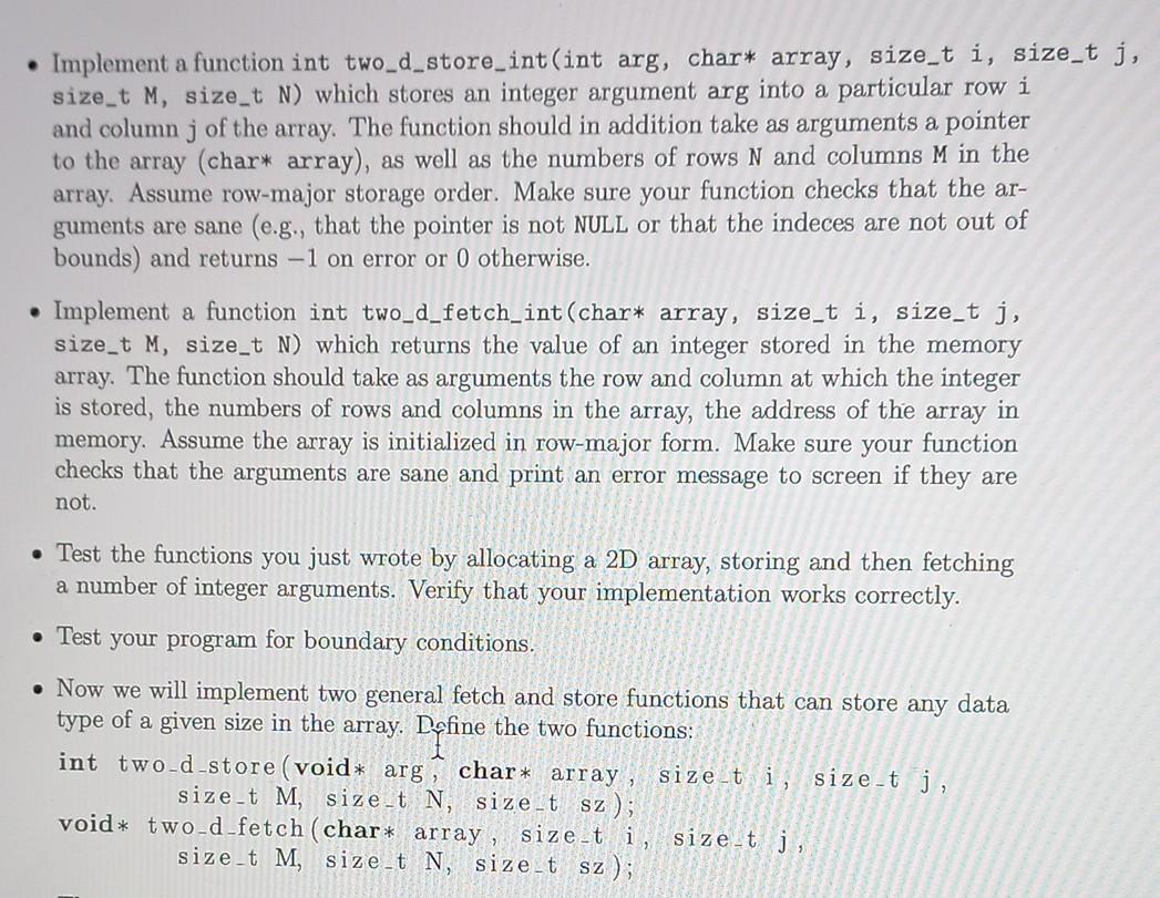 Solved In this task you will implement storage and fetching | Chegg.com