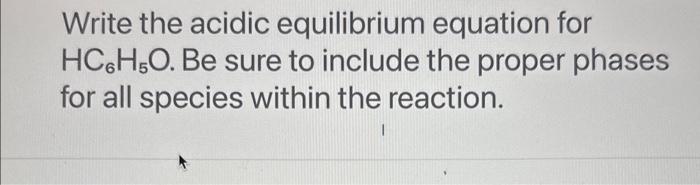Solved Write the acidic equilibrium equation for HClO2. Be | Chegg.com