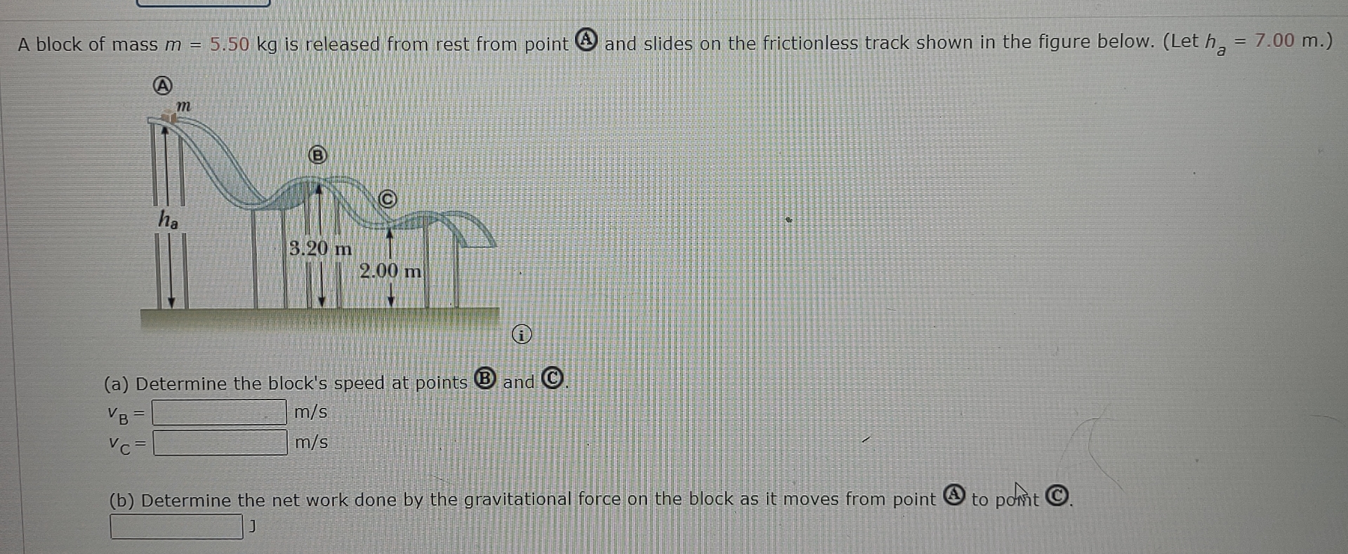 Solved A block of mass m=5.50kg ﻿is released from rest from | Chegg.com