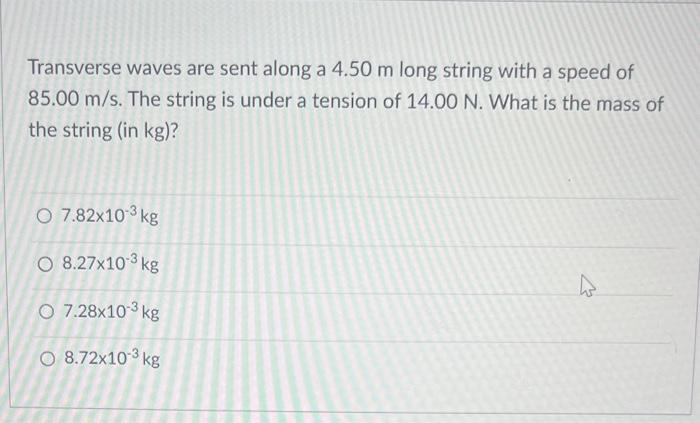 Solved A 7 m long string is stretched between two supports | Chegg.com