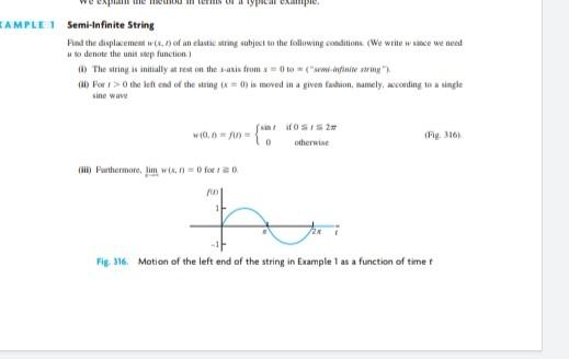Solved EAMPLE 1 Semi-infinite String Pind the displacement | Chegg.com