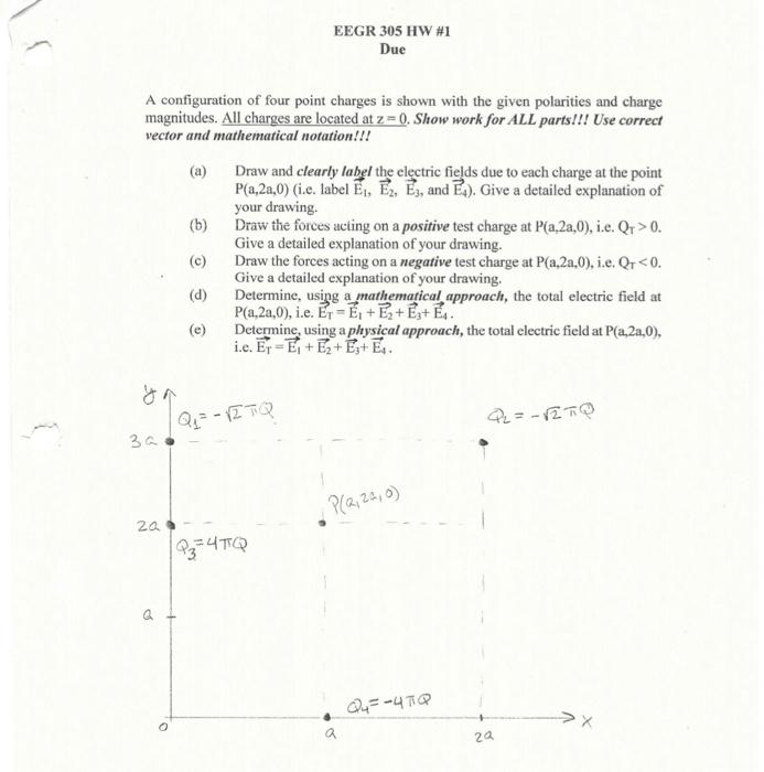Solved EEGR 305 HW #1 Due A configuration of four point | Chegg.com