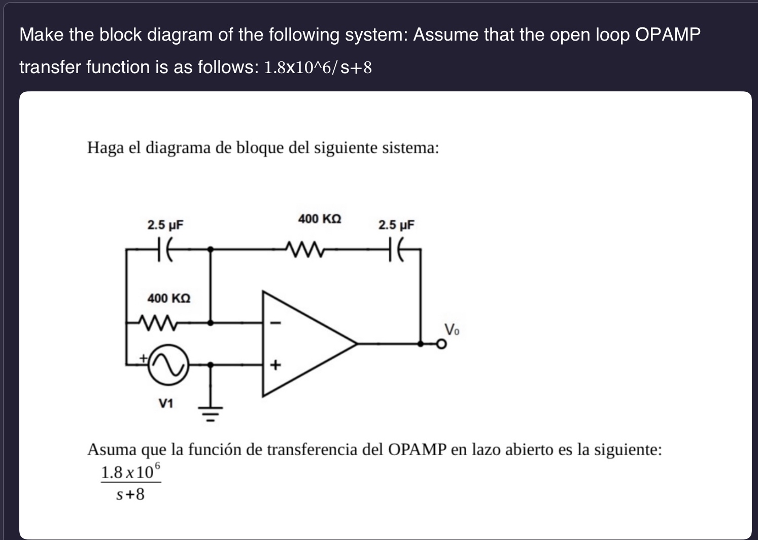 Solved Haga el diagrama de bloques del siguiente sistema: | Chegg.com