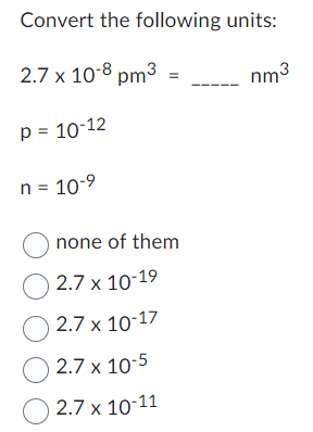 Solved Convert the following units: | Chegg.com