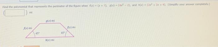 Solved Find the polynomial that represents the perimeter of | Chegg.com