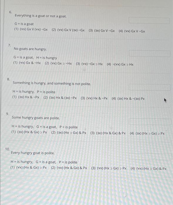 Solved Part 4. Symbolization in Modern Quantificational | Chegg.com