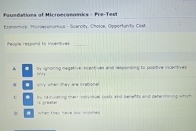Solved Foundations of Microeconomics - ﻿Pre-TestEconomics: | Chegg.com