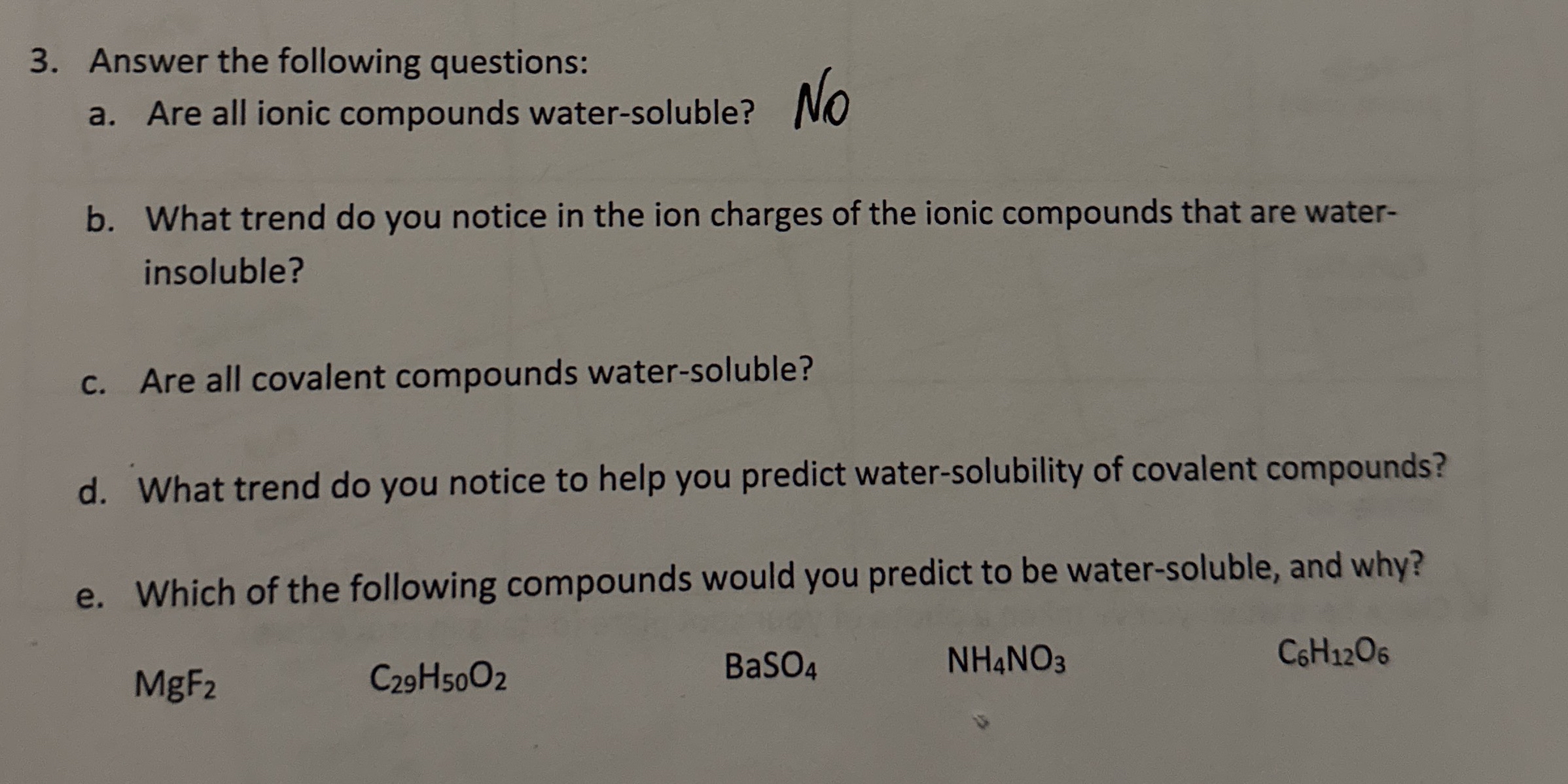 Solved Answer the following questions:a. ﻿Are all ionic | Chegg.com