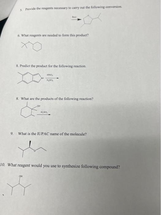 Solved 1. What reagent is needed to form this product? 2. | Chegg.com