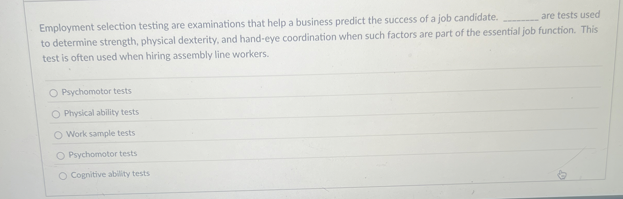 Solved Employment selection testing are examinations that | Chegg.com